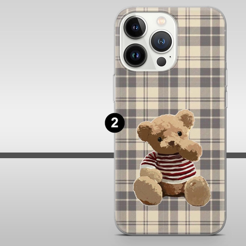 Cute Bear Phone Case Teddy Bear Plushie Cover for iPhone 17pro 16 15 ...