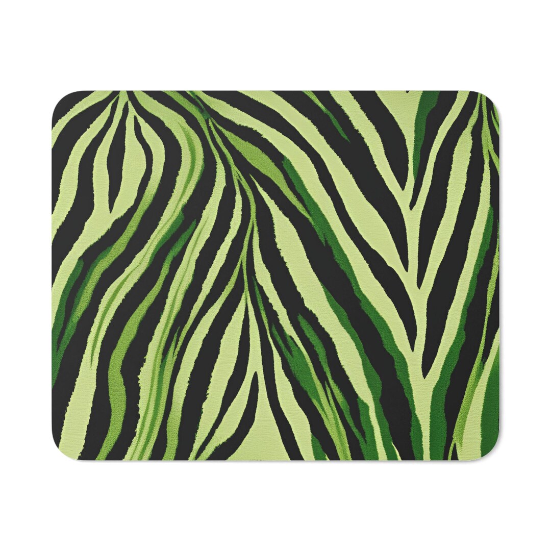 Eco-friendly Green Zebra Print Desk Mouse Pad, Office Accessories, Gift ...