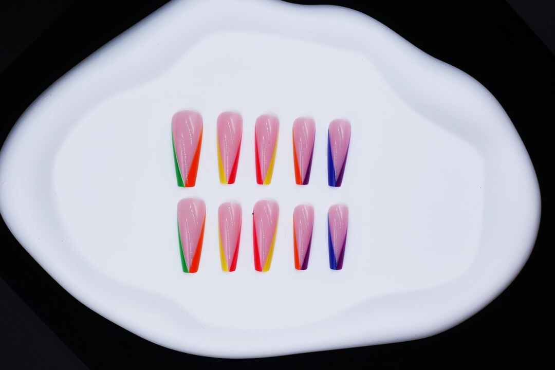 Fingernail Colorful Double-pinned Beveled Edge French Wearing Armor ...