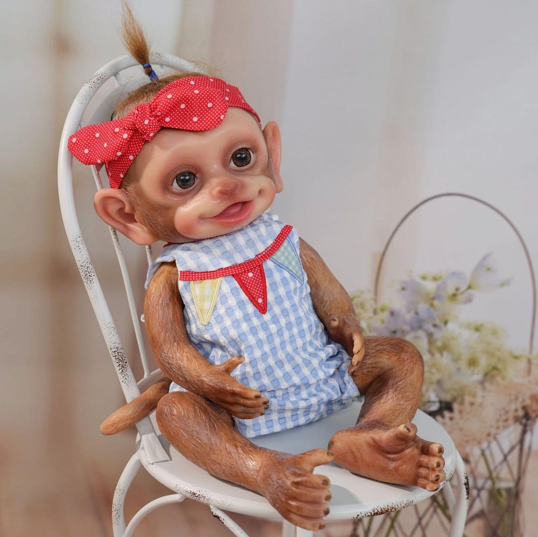 Silicone Monkey Macaque, 13 Inches/ 3.2LBS Full Body Silicone Baby Doll ...