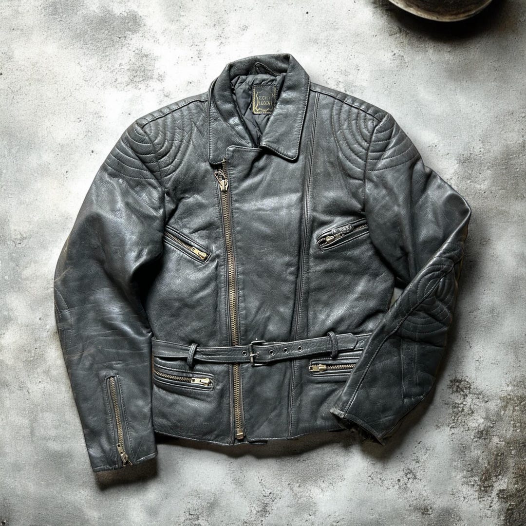 Vintage Leather American Motor Biker Nail Jacket Size XXL - Etsy