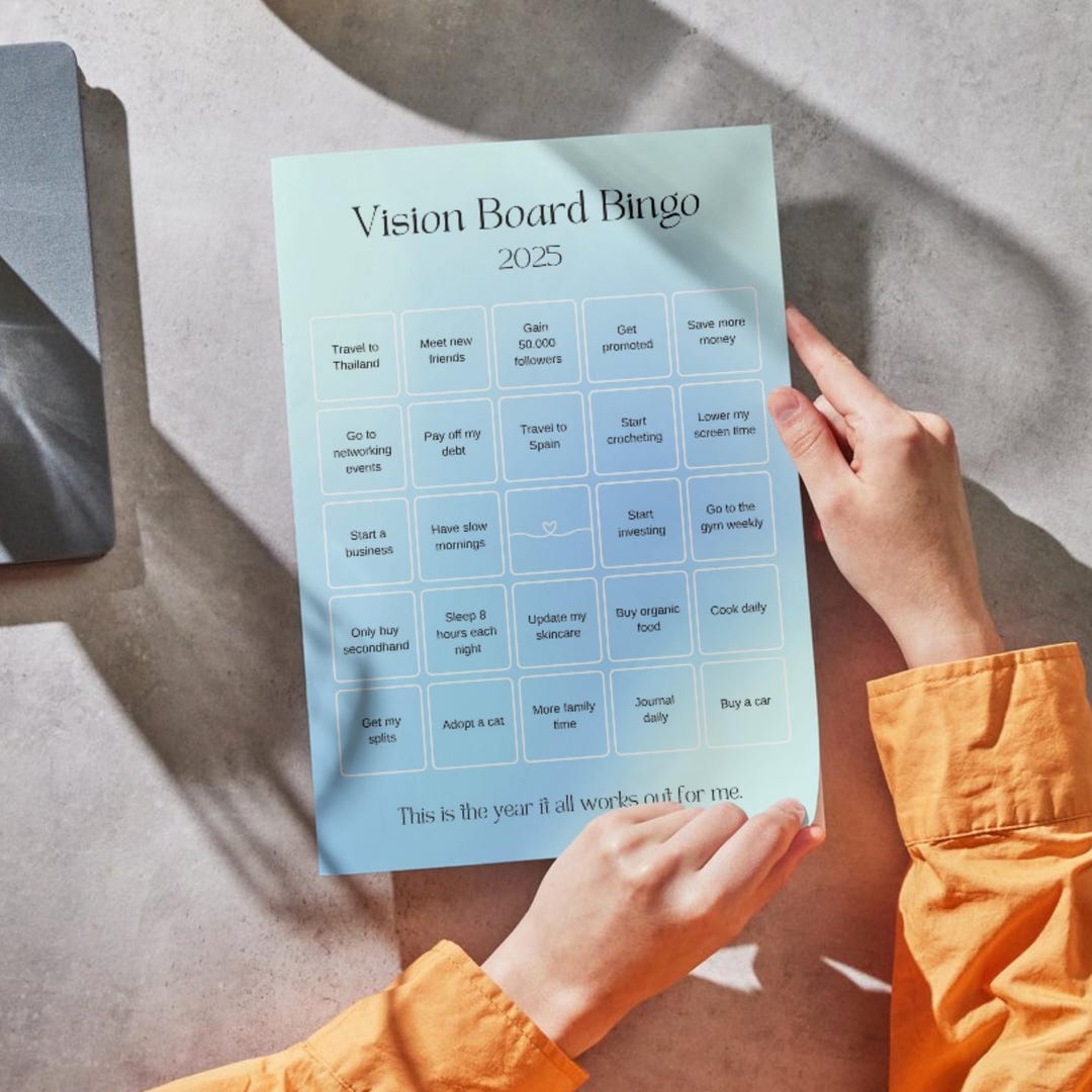 Goal Setting Vision Board Bingo for Manifestation, 2025 Digital Dream ...