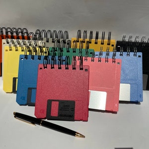Floppy Disk Notebook - Nerd Gift Geek Book - Recycled Computer Diskette ...