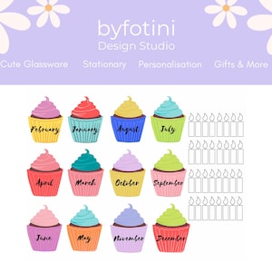 Printable Classroom Birthday Wall Cupcake Display - Etsy