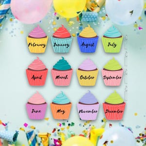 Printable Classroom Birthday Wall Cupcake Display - Etsy