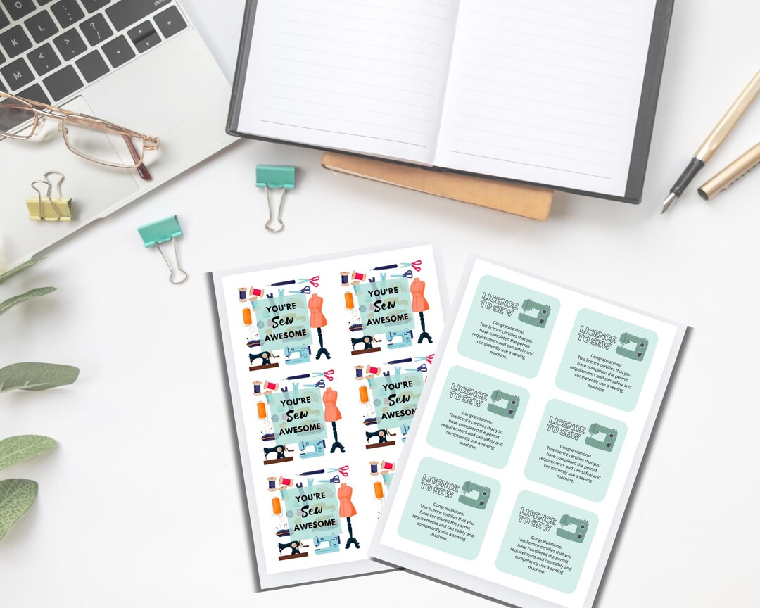 Editable and Printable Sewing Licence for Students - Etsy