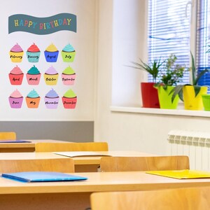 Printable Classroom Birthday Wall Cupcake Display - Etsy