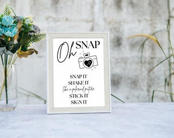 Printable Polaroid Guest Book Signage - Etsy