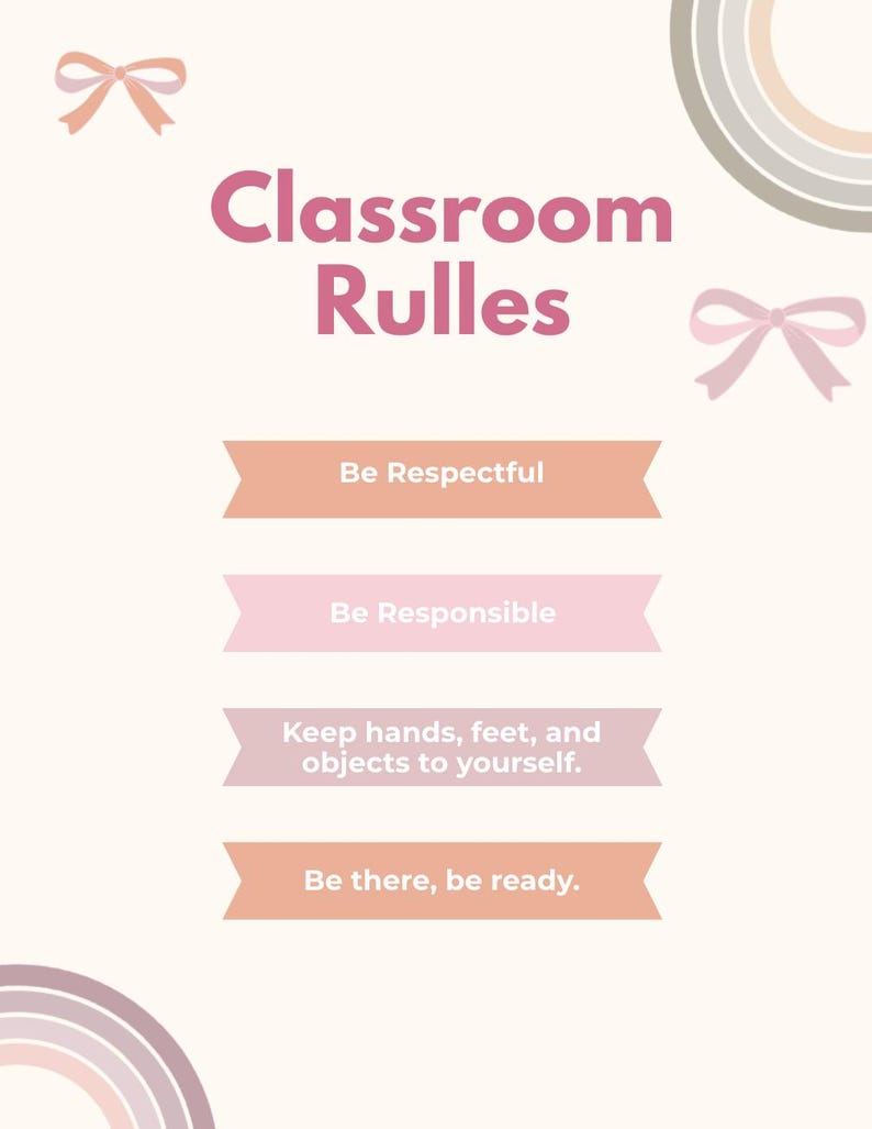 Pink Bow Classroom Decor - Etsy