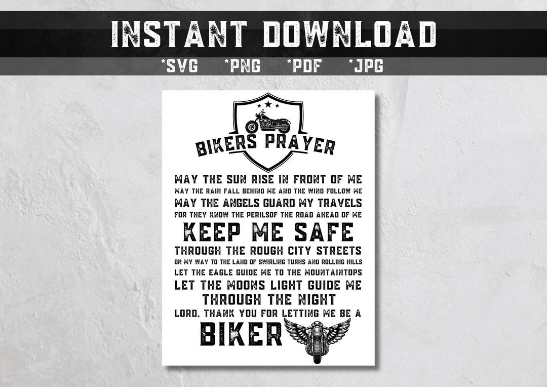 Biker's Prayer Svg, Motorcycle Png, Motorcycle SVG, Bike Rider Png ...