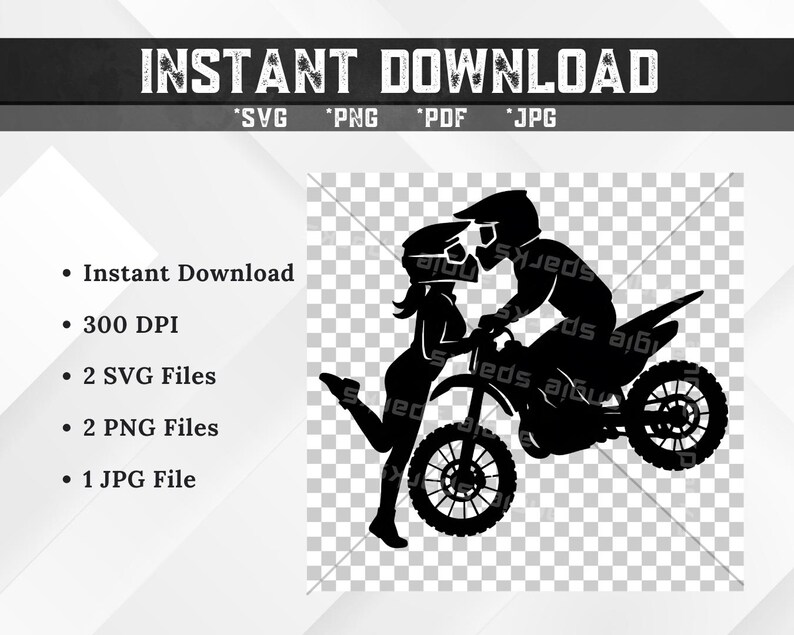 Biker Couple SVG Motocross PNG, Motorcycle Couple Png Image Biker ...