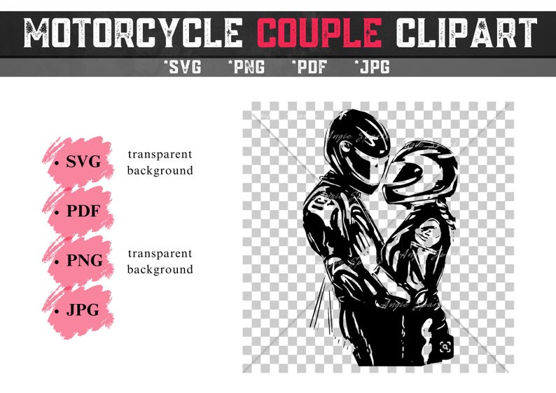 Biker Couple SVG Motocross PNG, Motorcycle Couple Png Image Biker ...