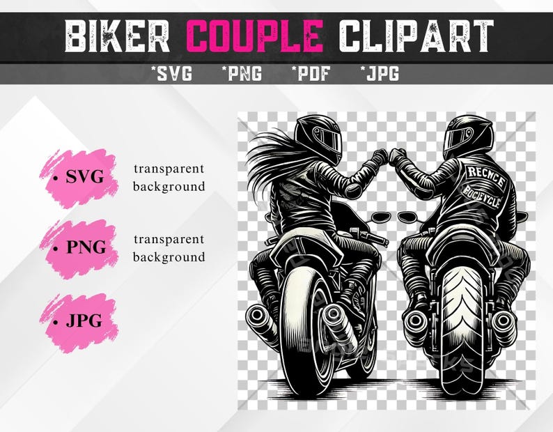 Biker Couple SVG Motocross PNG, Motorcycle Couple Png Image Biker ...