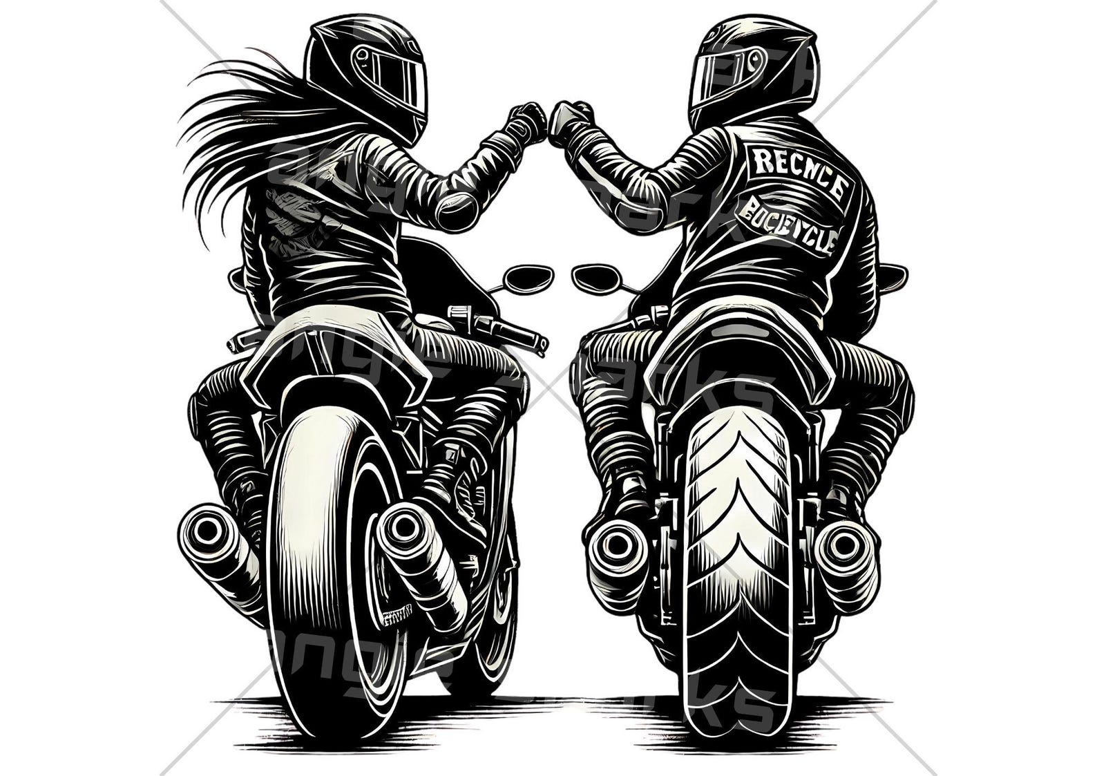 Biker Couple SVG PNG, Motorcycle Couple Vector Image, Biker Couple ...