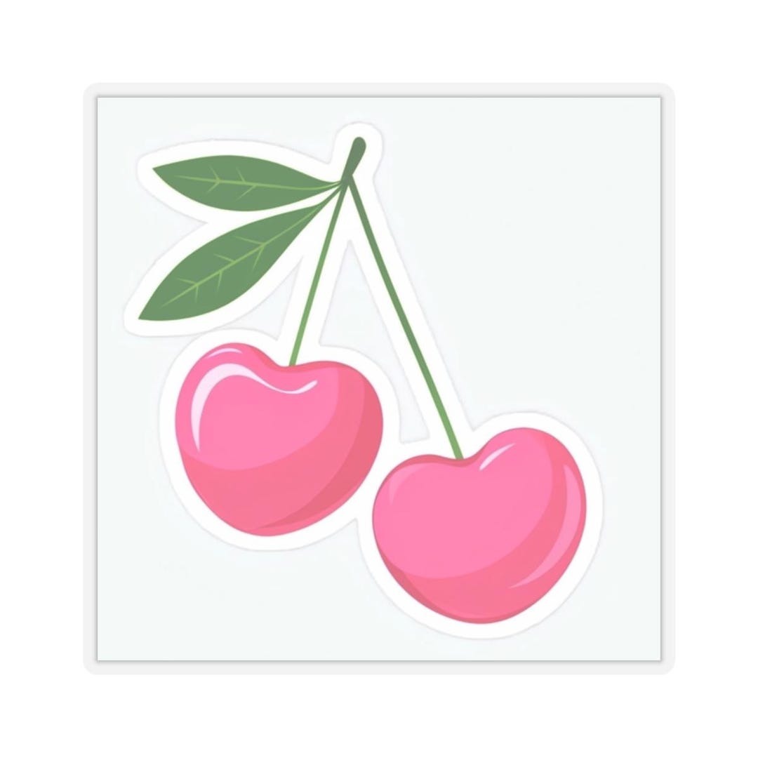 Cute Cherry Sticker, Sticker, Cute Sticker, Cherry Sticker, Pink Cherry ...