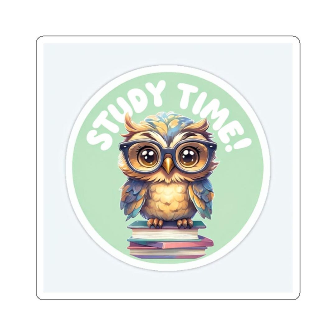 Study Reminder Owl, Study Buddy Owl, Cute Animal Sticker Kiss-cut ...