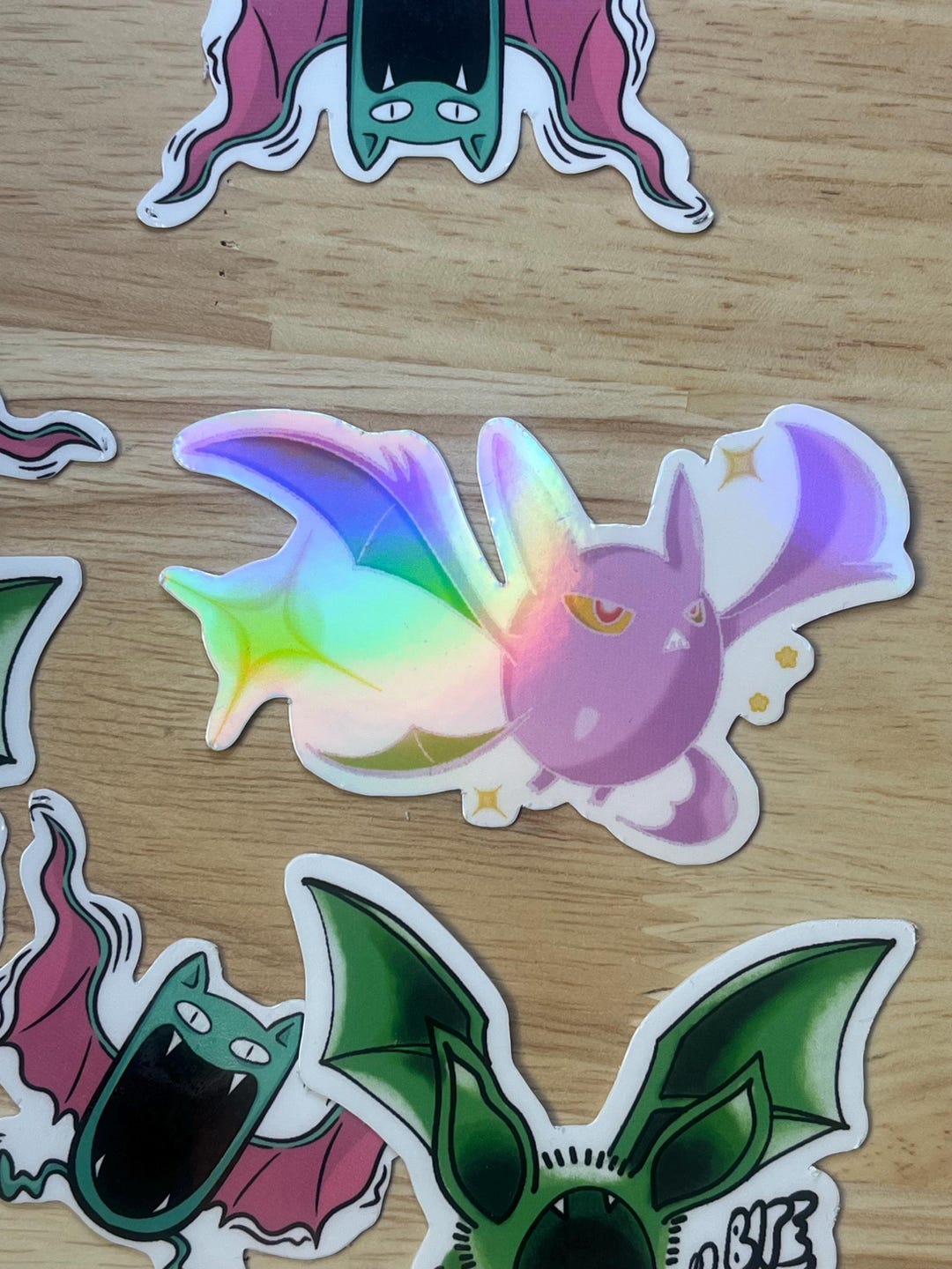 Shiny Crobat Holographic Sticker - Hand Drawn Pokemon Gen 2 Art - 2.6in ...