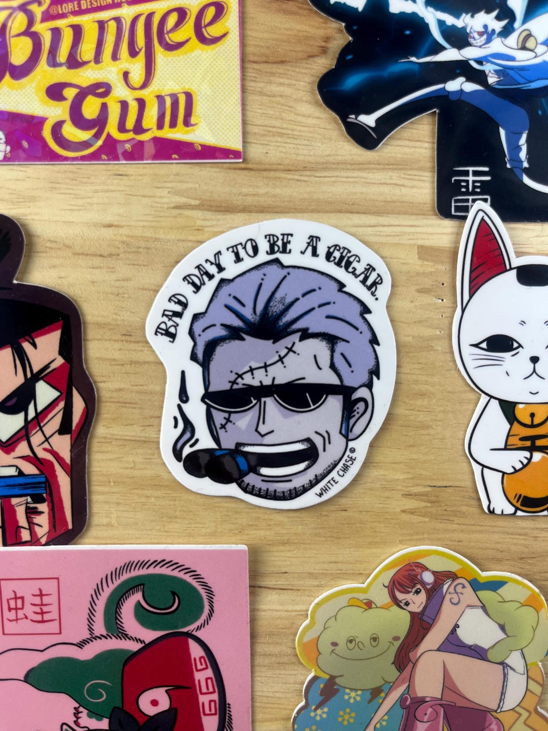 White Chase Smoker Sticker - Hand Drawn One Piece Inspired Art - 1.9in ...