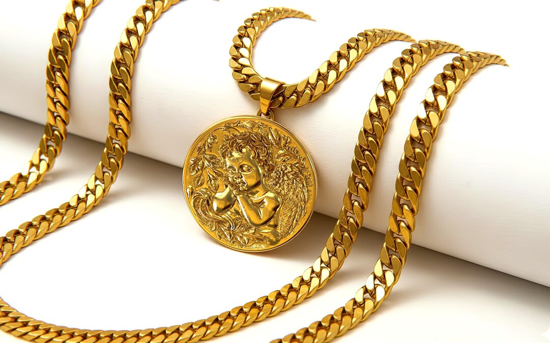 Gold Baby Feet Stork Medallion Necklace, New Mom Gift - Etsy