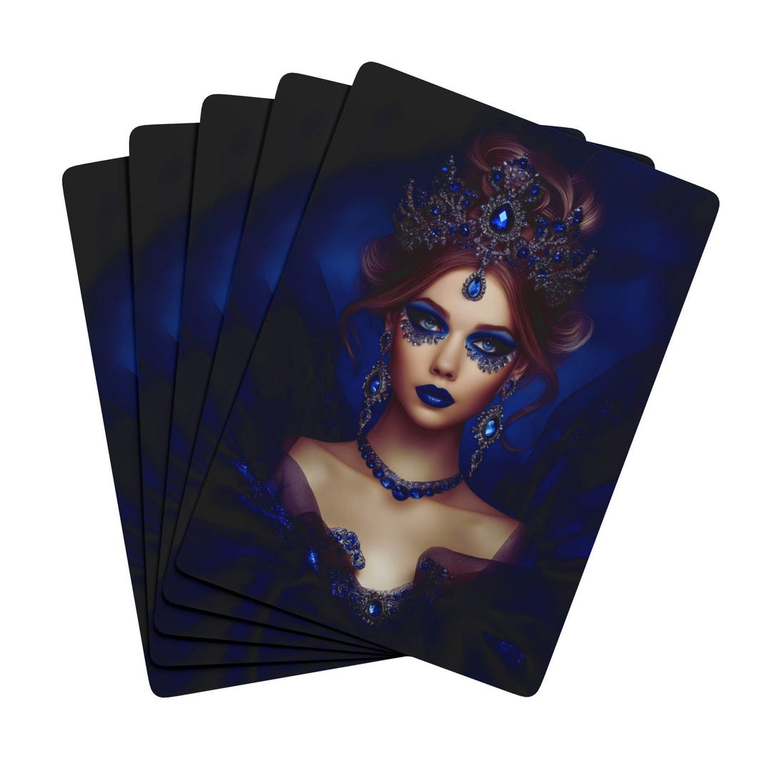 Lady Sapphire Playing Cards, Gemstone Poker Deck - Etsy