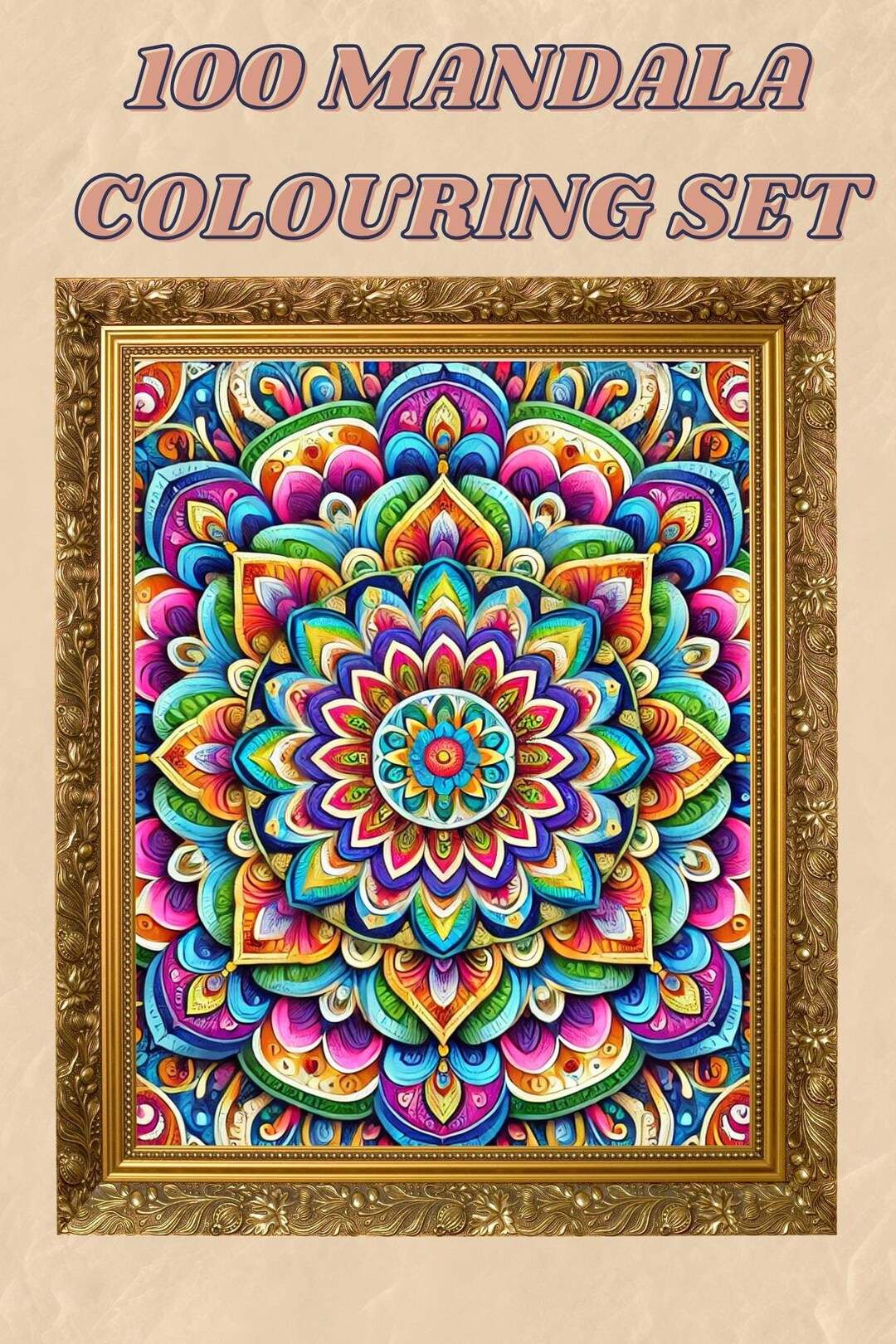 100 MANDALA COLOURING SET - Etsy