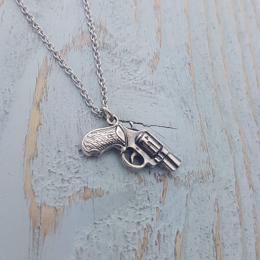 Sterling Silver Revolver Necklace: Cowgirl Rodeo Pistol Jewelry - Etsy