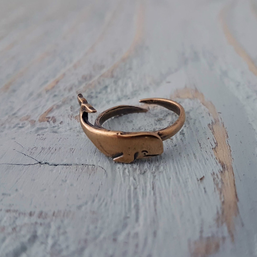Whale Ring, Gold Whale Ring, Moby Dick, Ocean Jewelry, Whale Jewelry ...