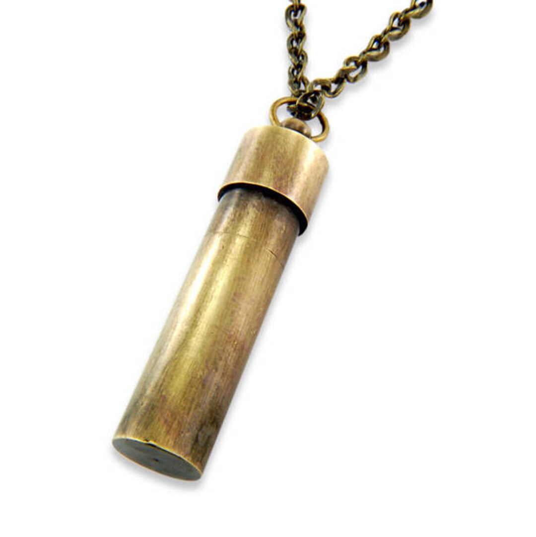 Secret Message Brass Necklace Letter Capsule Container Secret Stash ...