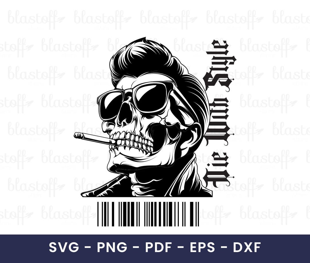 Cool Skull SVG With Sunglasses – Die Your Style Gothic Clipart for ...