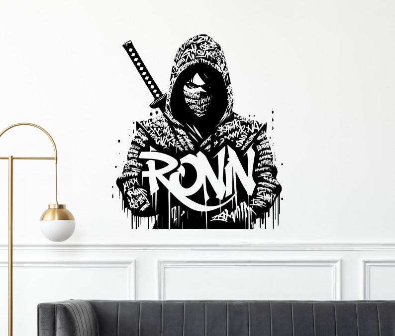 Ronin Graffiti SVG – Urban Samurai Clipart for Sublimation, Ninja ...