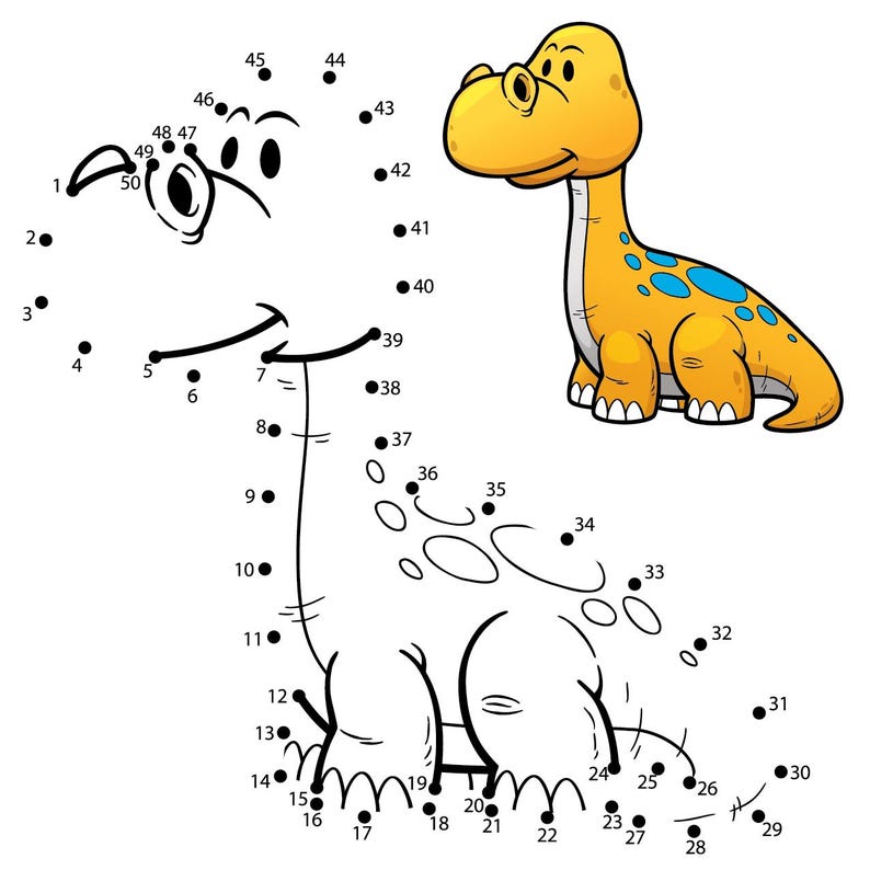 Dinosaur Dot to Dot Worksheets – 15 Printable Pages for Kids – Connect ...