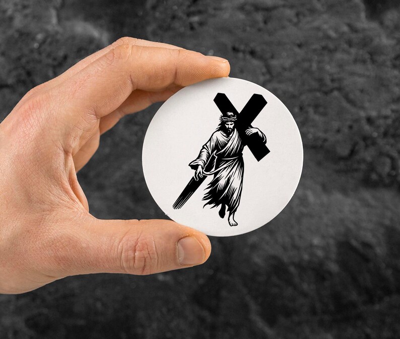 Christian Jesus SVG: Carrying Cross Faith Art | | Name Option ...