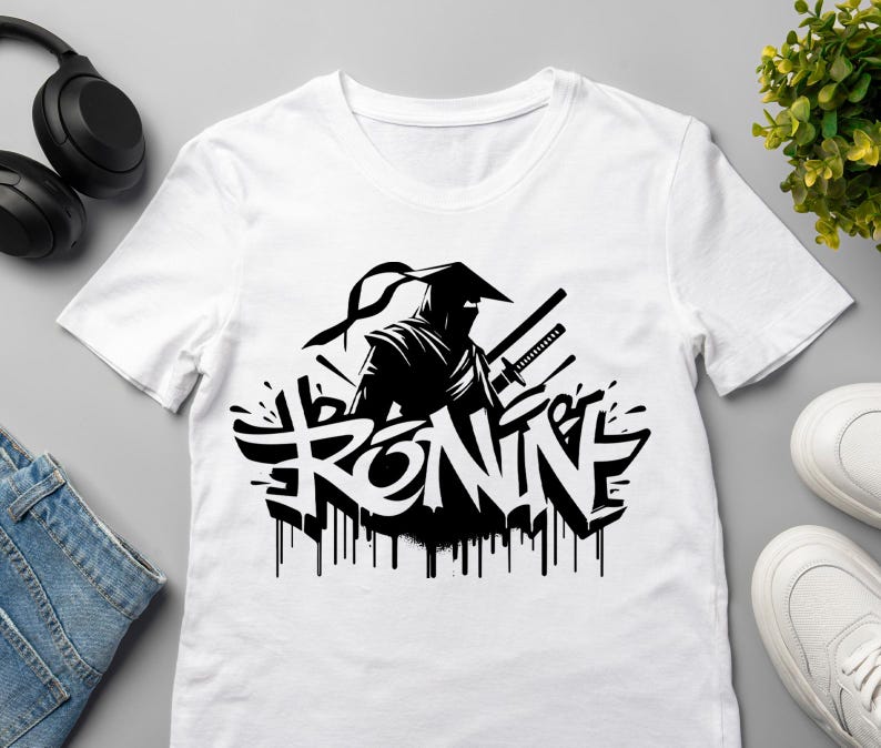 Ronin Samurai Graffiti SVG – Urban Ninja Clipart for Sublimation ...