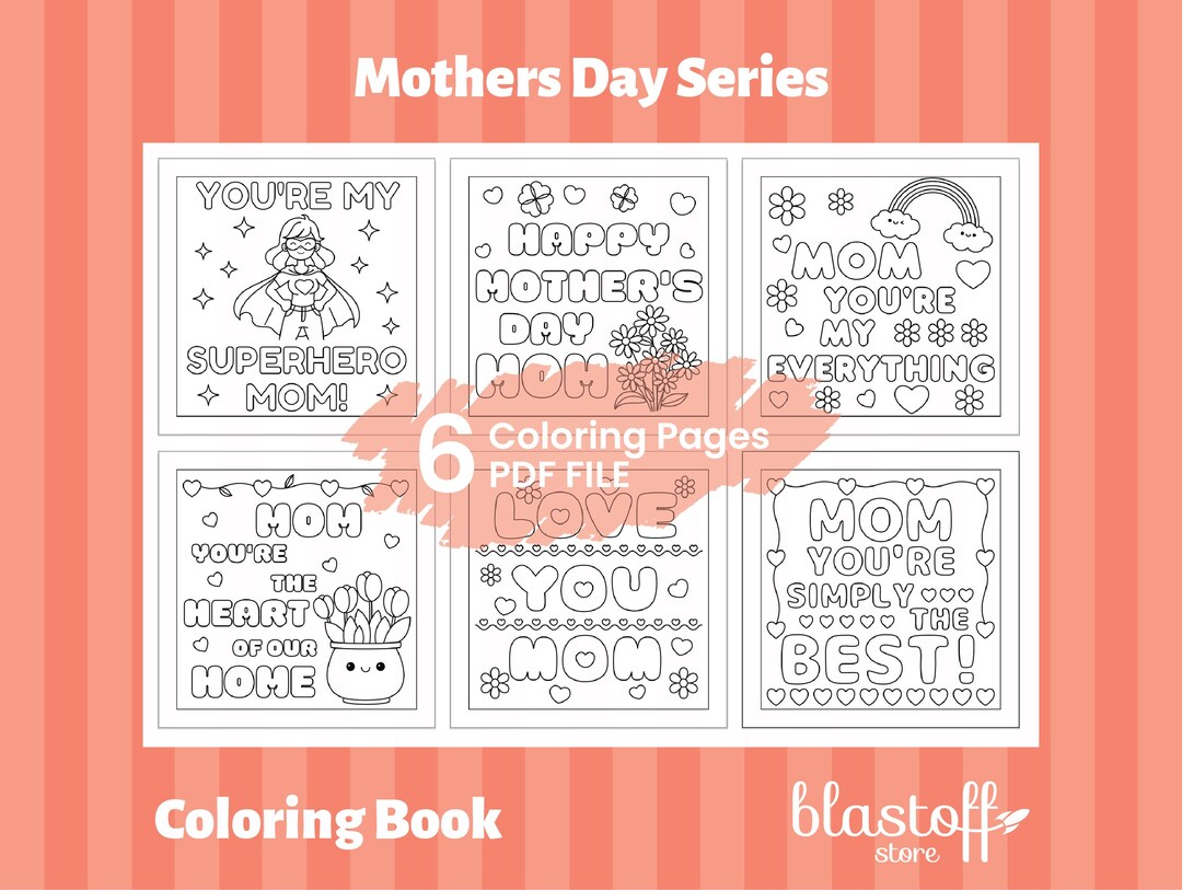 Pages à colorier pour la fête des Mères pour les enfants - 6 feuilles ...