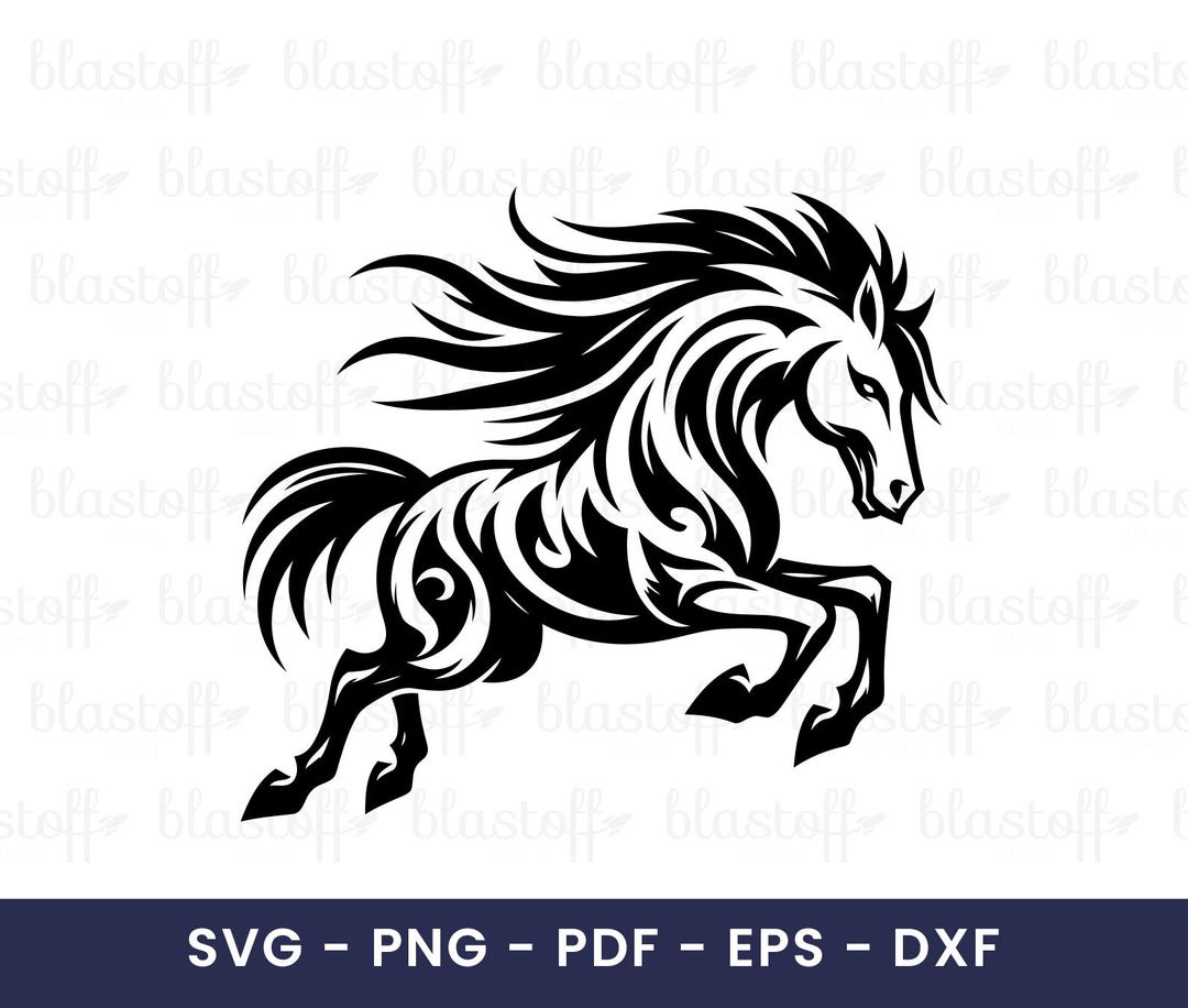 Wild Horse SVG – Tribal Mustang Clipart for Cricut and Sublimation ...