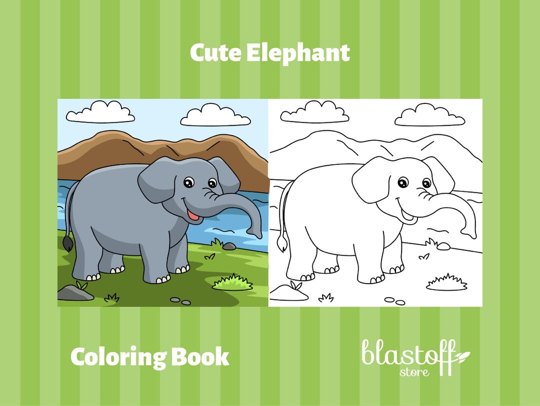 Cute Elephant Coloring Pages PDF – 6 Printable Baby Elephant Sheets for ...