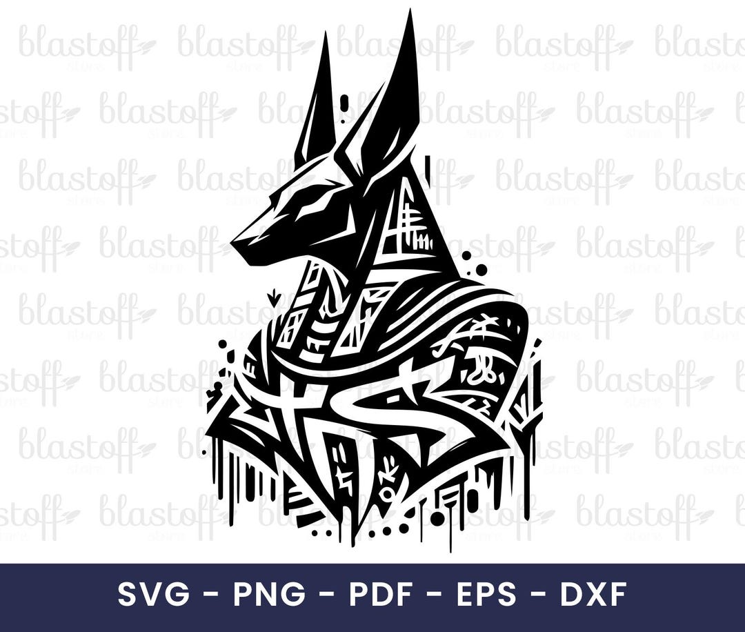 Anubis Graffiti SVG – Egyptian God Vector Art for Cricut, Sublimation ...