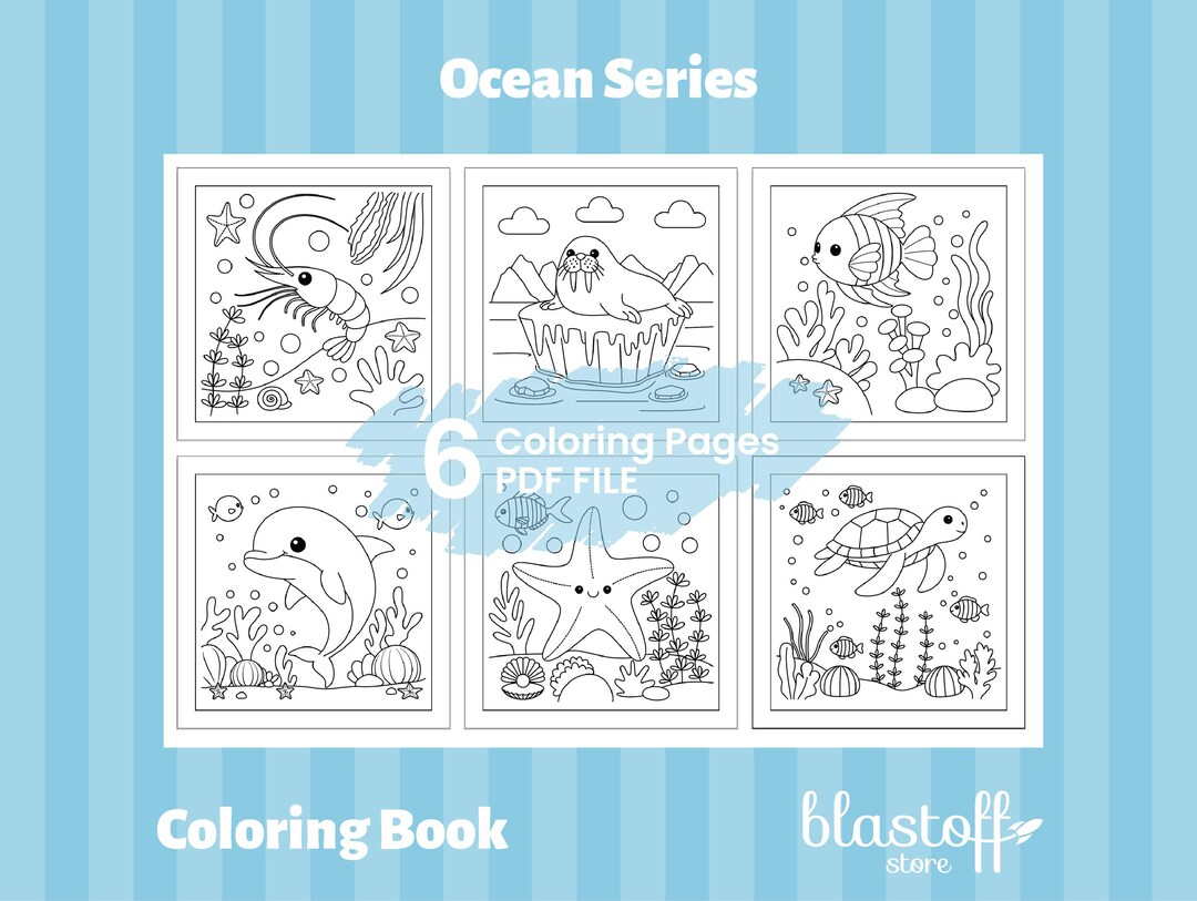 Ocean Animal Coloring Pages PDF – 6 Printable Sea Life Sheets for Kids ...