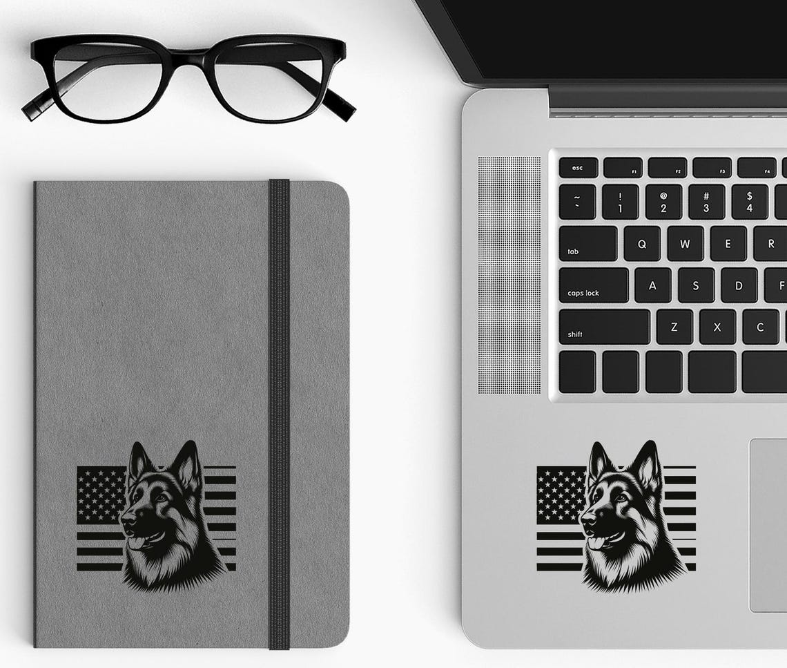 German Shepherd American Flag SVG – Patriotic Police Dog Clipart for ...
