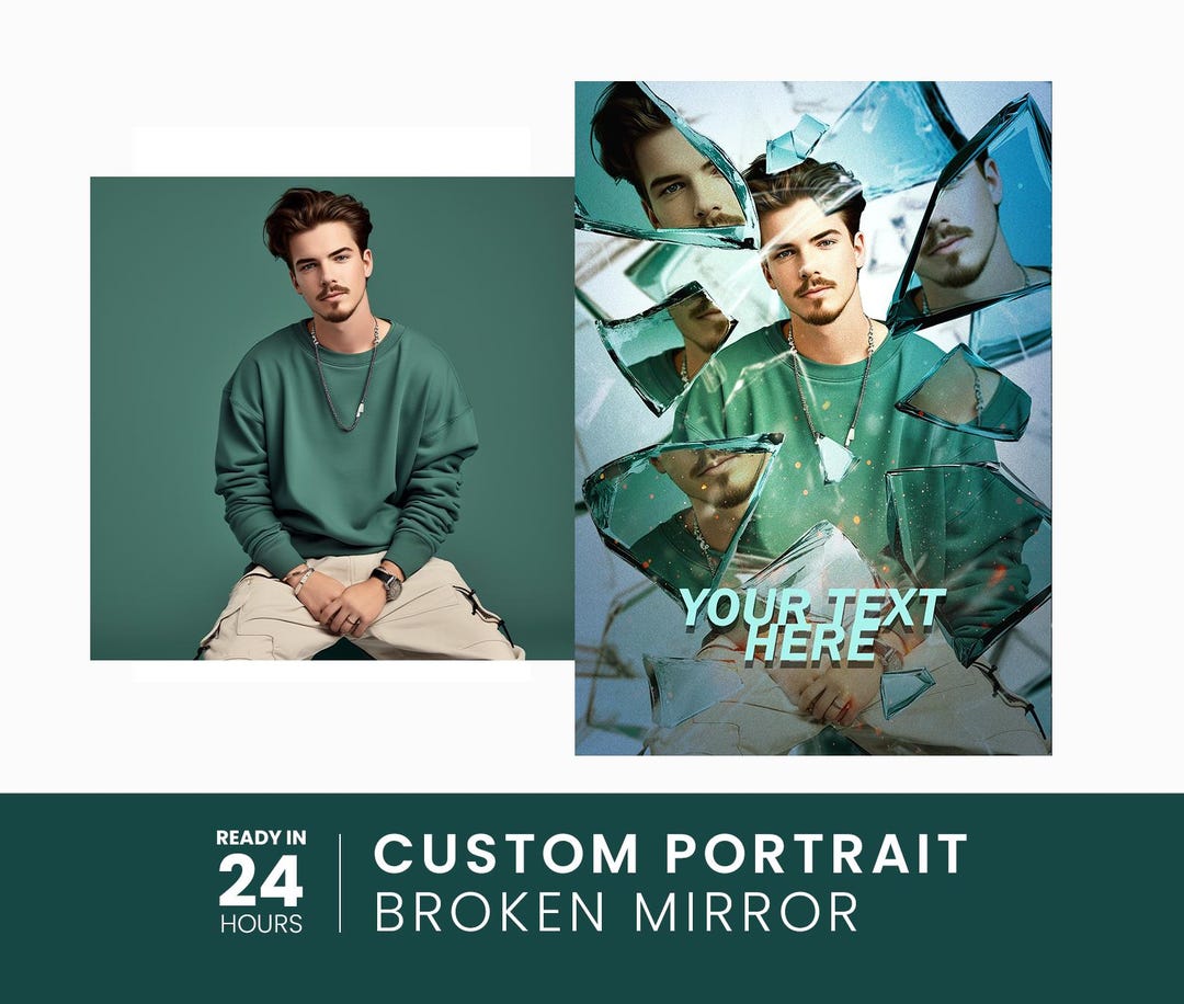 Poster Custom Broken Mirror Portrait | Abstract Photo Poster Gift ...