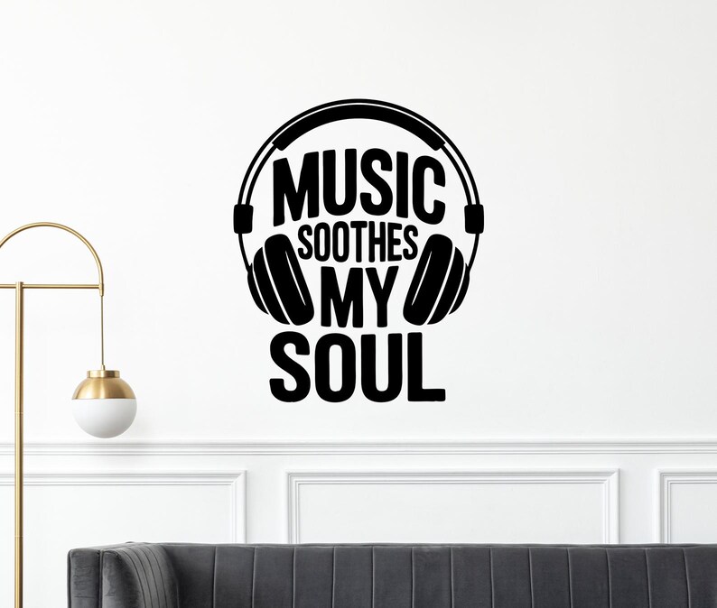 Inspirational Music Lover SVG: Music Soothes My Soul Headphones Cut ...