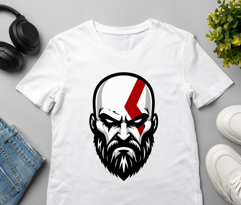 God of War SVG, Kratos SVG, Spartan Warrior – Bold Beard Fighter ...
