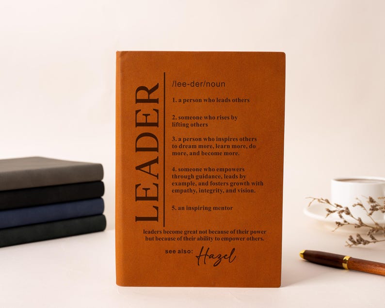 Personalized Leader Definition Vegan Leather Journal, Leader ...