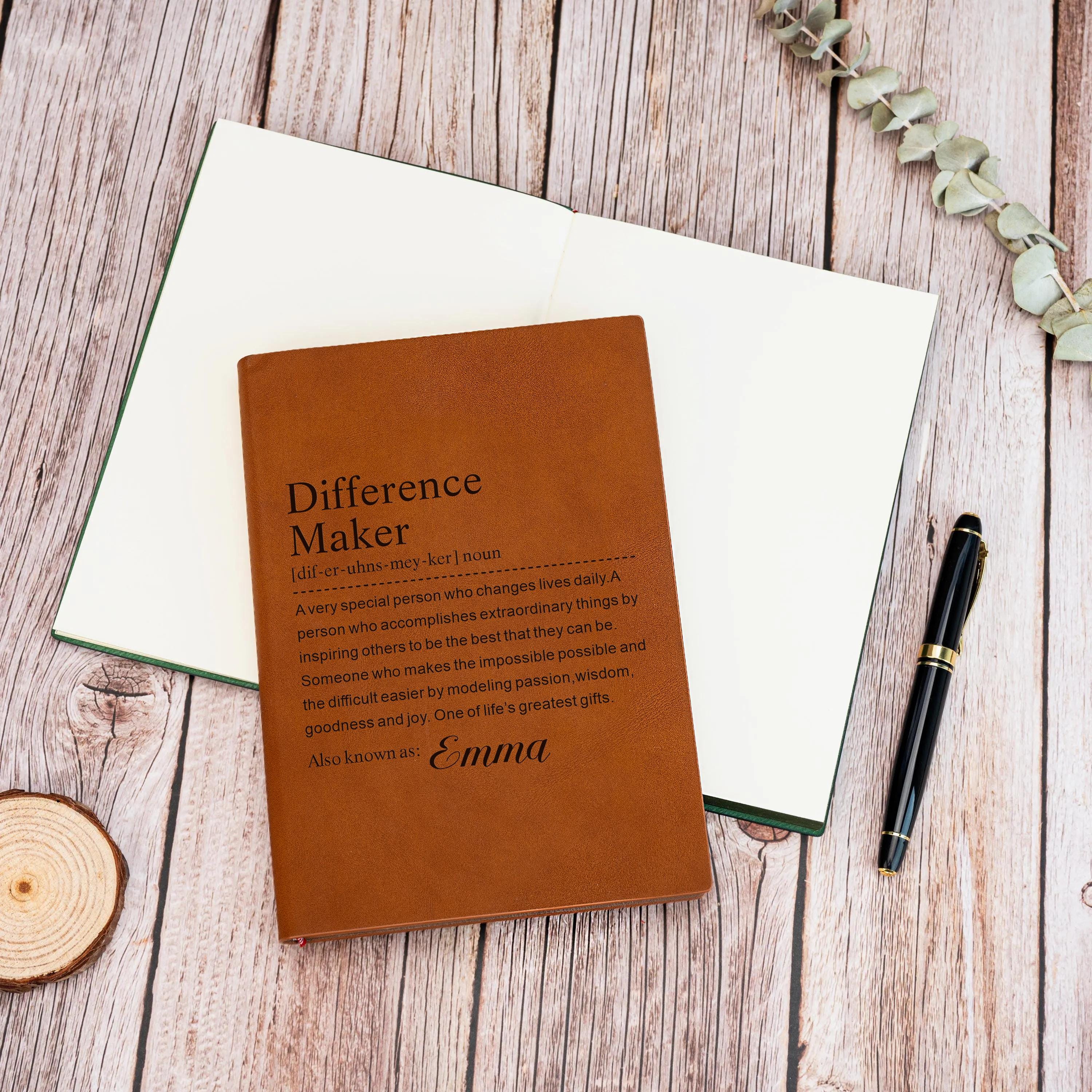 Difference Maker Journal, Custom Leather Journal, Mentor Gift ...