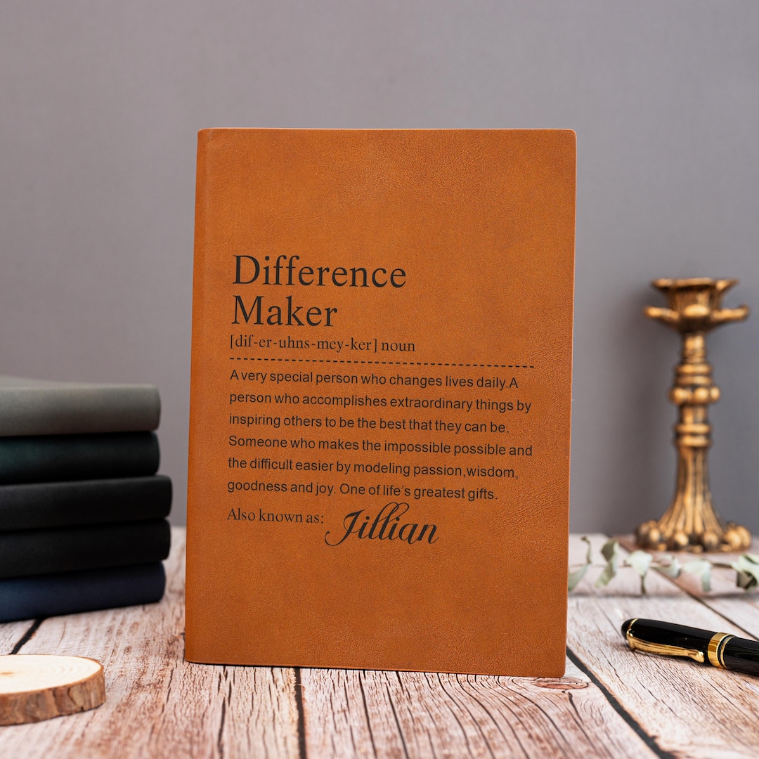 Difference Maker Journal, Custom Leather Journal, Mentor Gift ...