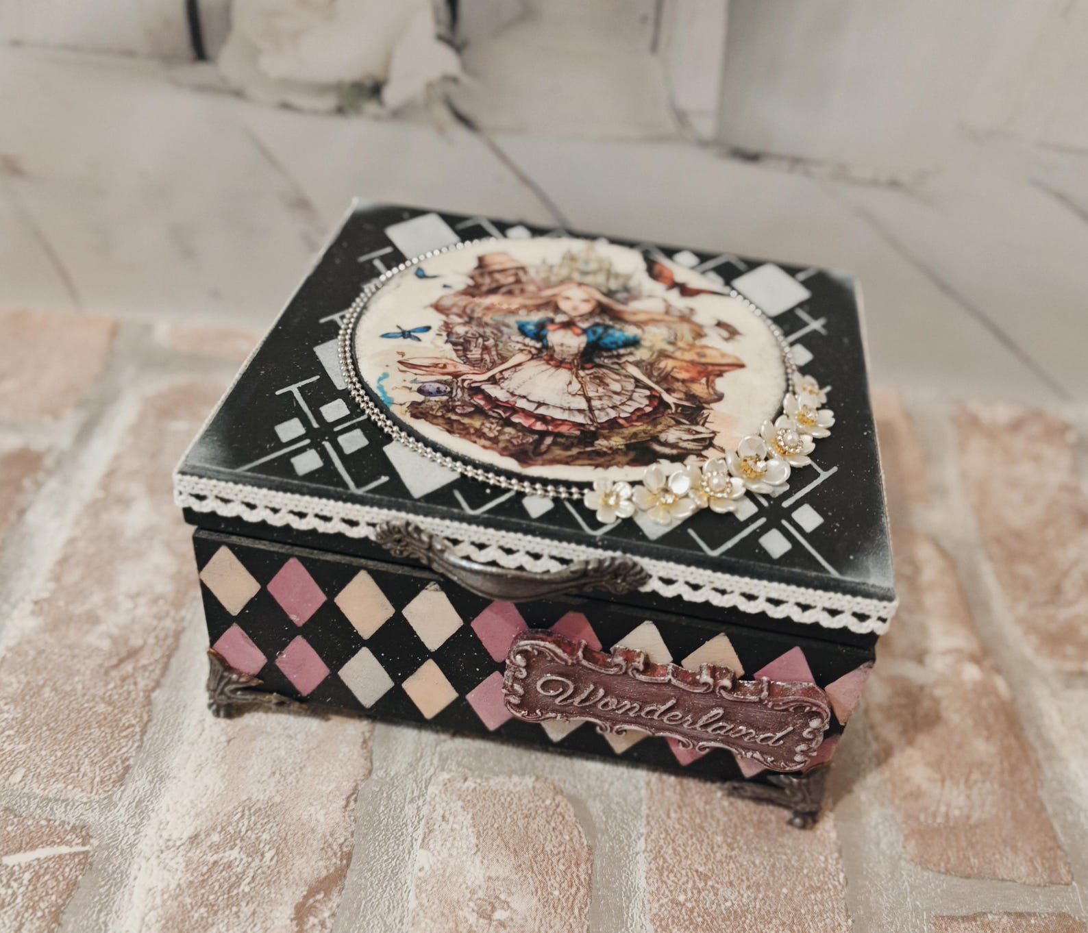Alice in Wonderland Box – Handmade Keepsake Jewelry Box, Gothic Decor ...