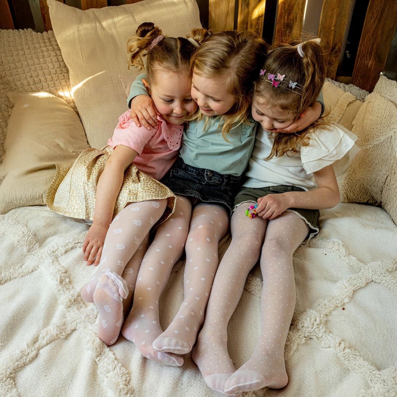 Children's Tights AURELLIE 20 Denier White – Stars, Dots, Roses ...