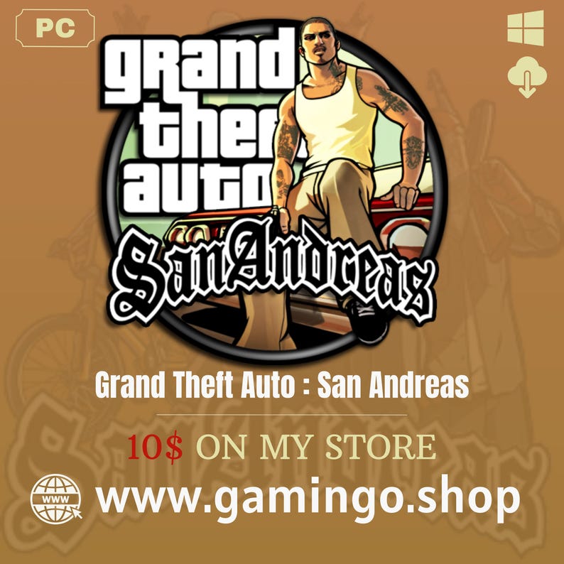Grand Theft Auto GTA : San Andreas PC Game Digital Download for Win ...