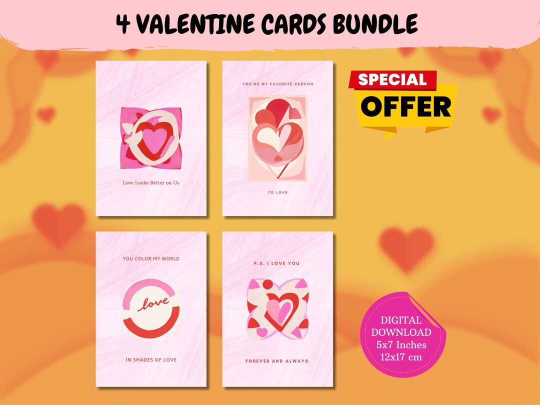 BUNDLE! Printable Valentine Card for Girlfriend, Valentine Card for ...