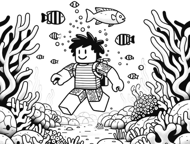 Blocky Avatar World Coloring Book – Game Builder Crew PDF – Instant ...